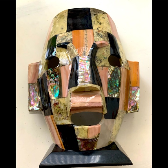 Aztec | Art | Vintage Semi Precious Stone Mayan Mask | Poshmark